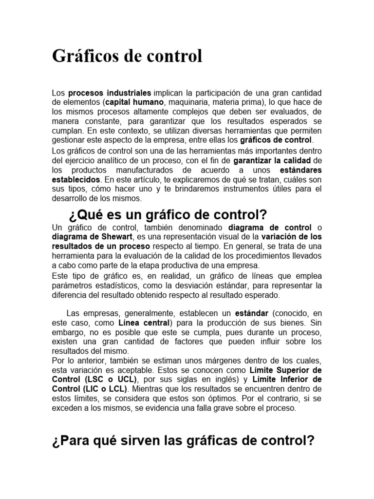 Gráficos de Control | PDF
