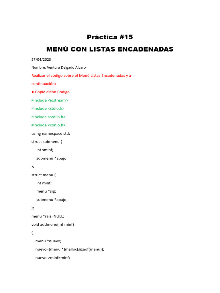 Práctica#15 Estruc | PDF | Métodos y materiales de enseñanza