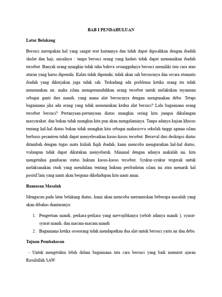 Jenis-Jenis Mandi | PDF