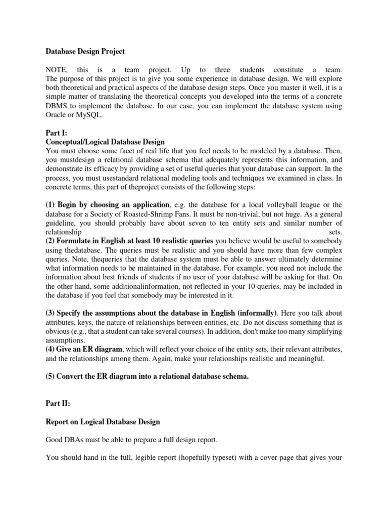 Database Design Project | PDF