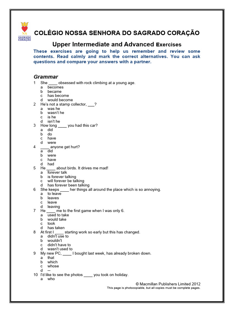 Advanced English Grammar Exercises | PDF