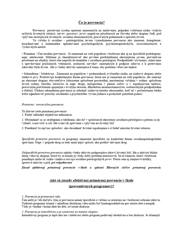 Prevencia - definícia | PDF