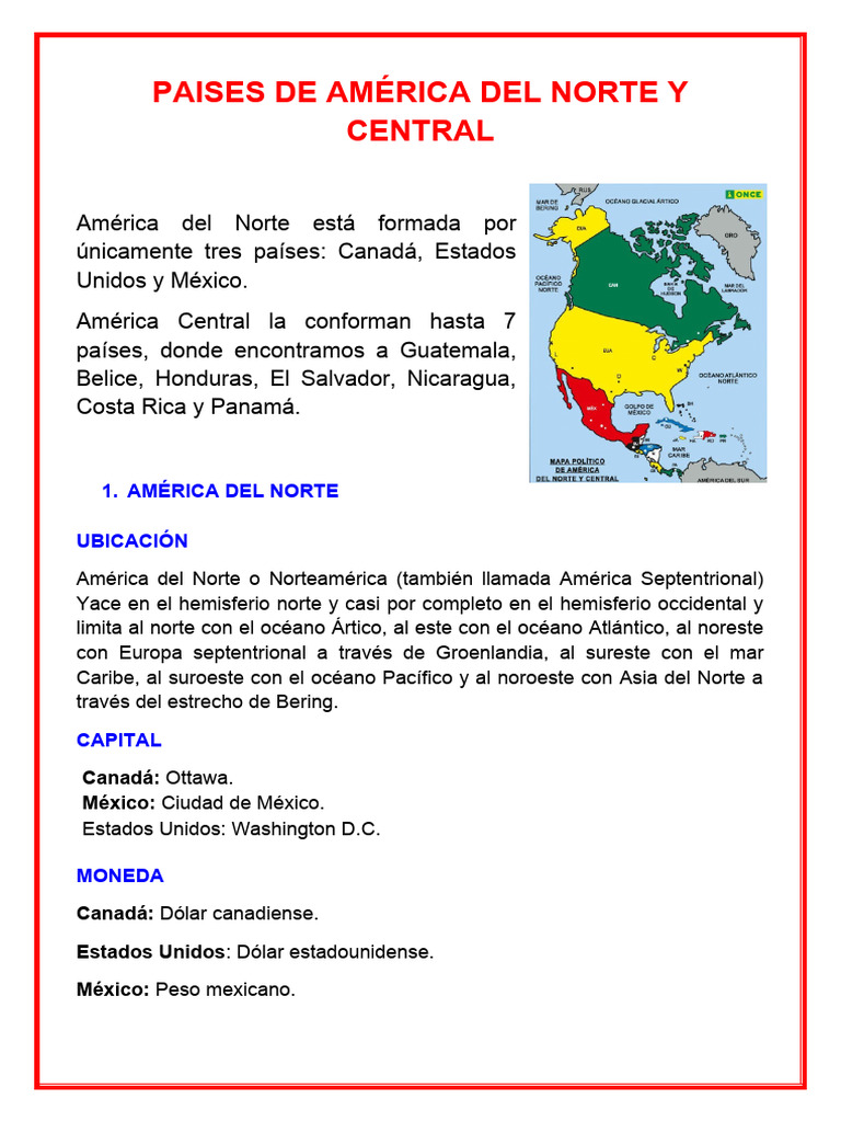 Paises de America Del Norte y Central | PDF | América del Norte | Américas