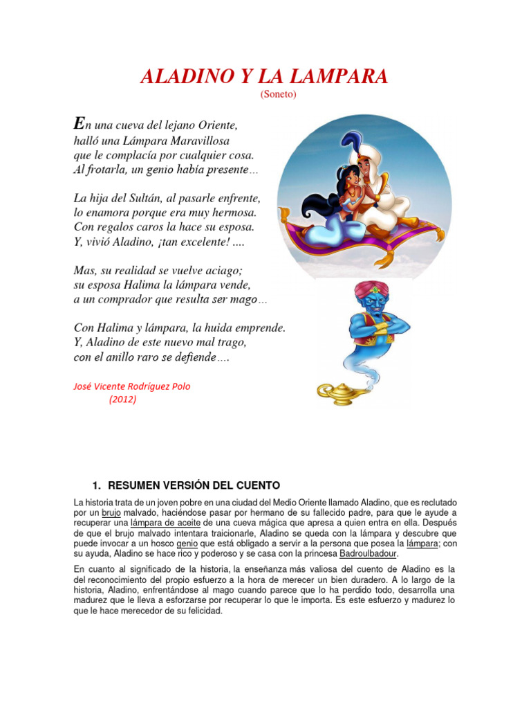 Aladino y La Lampara | PDF