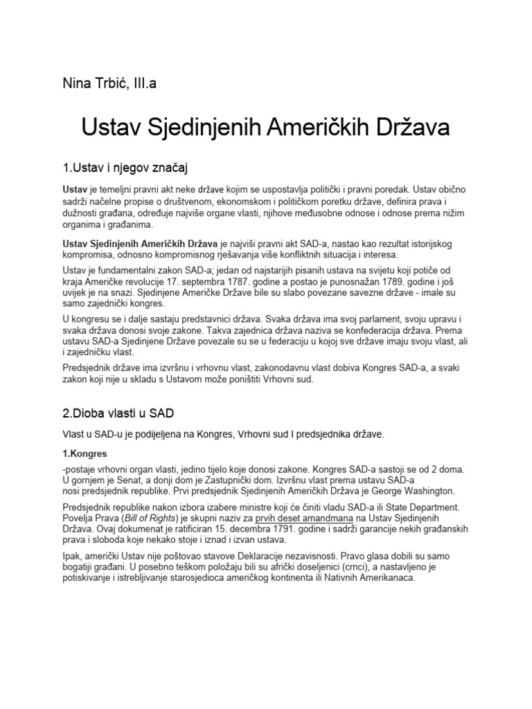 Ustav SAD | PDF