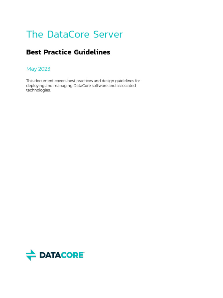 Datacore Best Practice | PDF