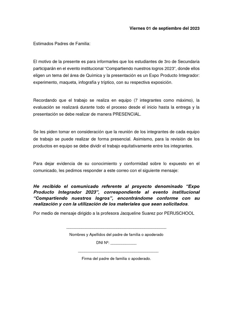 COMUNICADO Apoderado | PDF