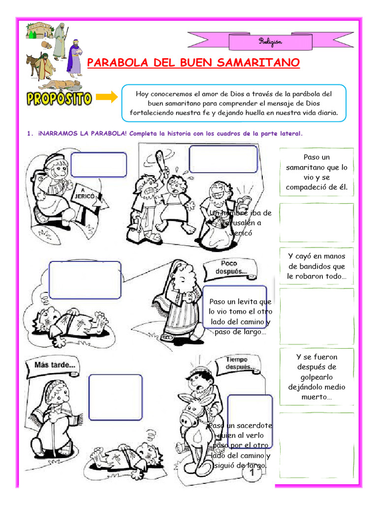 E10 S3 Ficha D2 Religion La Parabolad El Buen Samaritano | PDF
