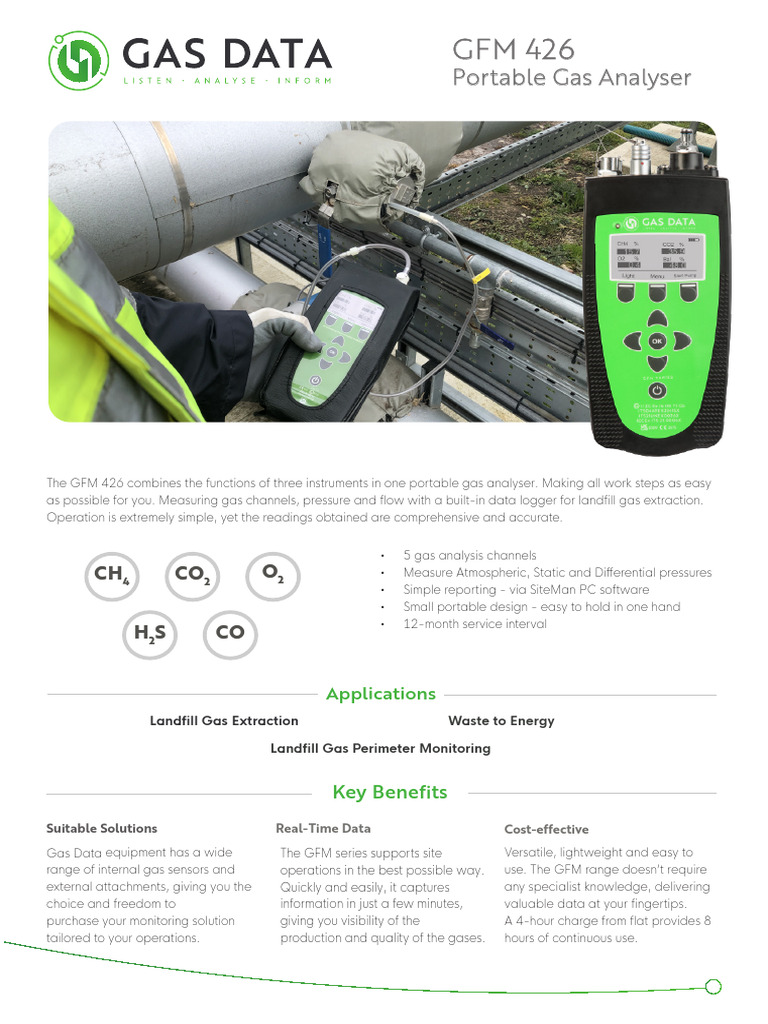 Gas Analyzer Measuremnt Sensitivity - GFM42 | PDF | Gases | Pressure Measurement