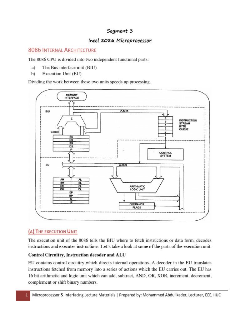 Intel 8086 Microprocessor Architecture | PDF