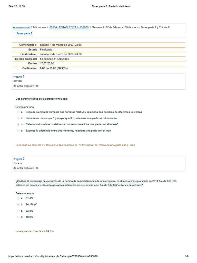 Tarea Parte 2 - Revisión Del Intento-1 | PDF
