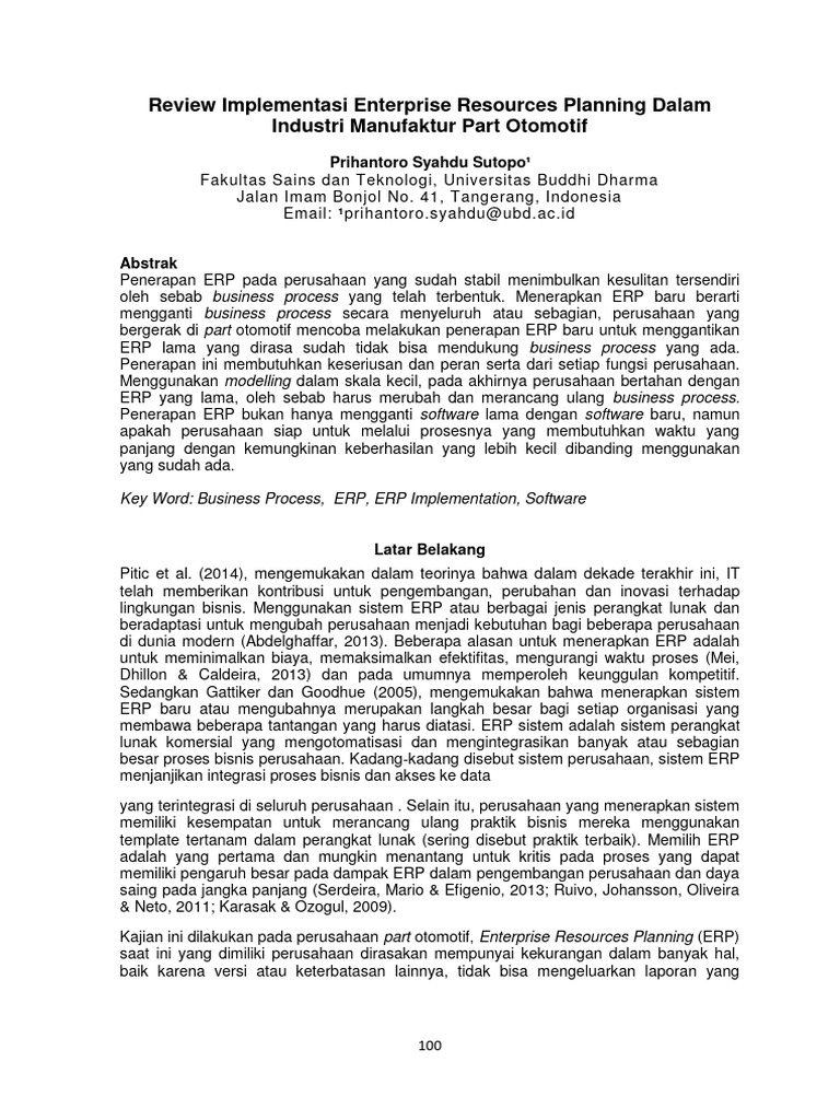 Jacob, Journal Editor, Prihantoro-REVIEW IMPLEMENTASI ERP DALAM ...
