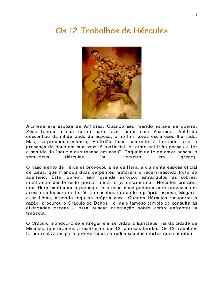 Modulo10 Os 12 Trabalhos de Hercules | PDF | Mitologia grega