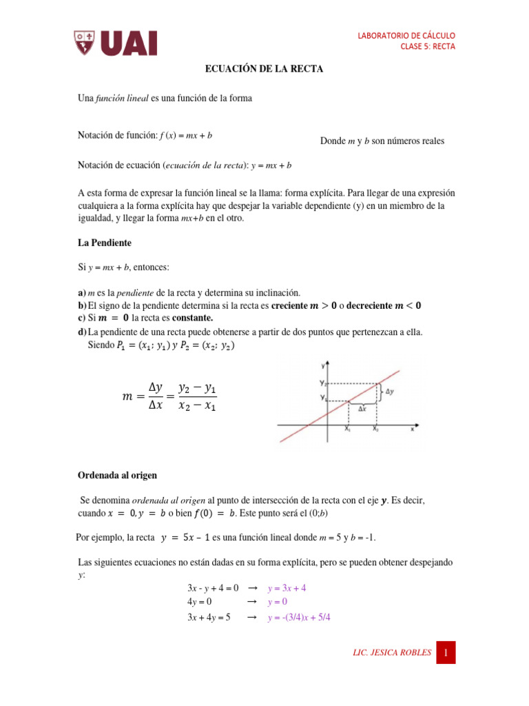 Ecuaciones de Rectas y Propiedades | PDF | Línea (geometría) | Ecuaciones