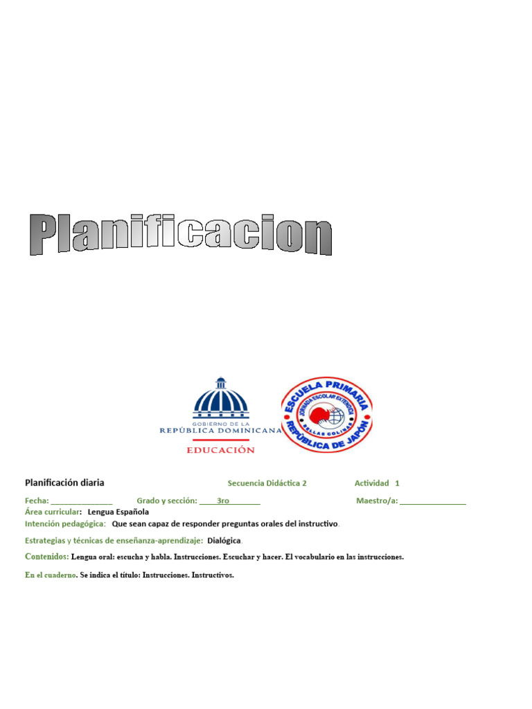 Instructivo Plan 2023 | PDF | Verbo | Escritura