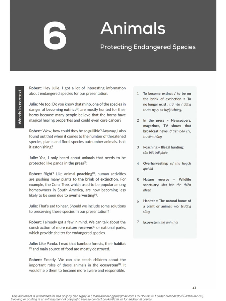 Unit 6 Animals | PDF