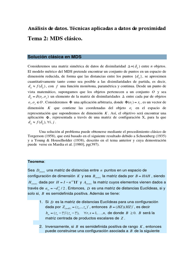 MDS 2 | PDF
