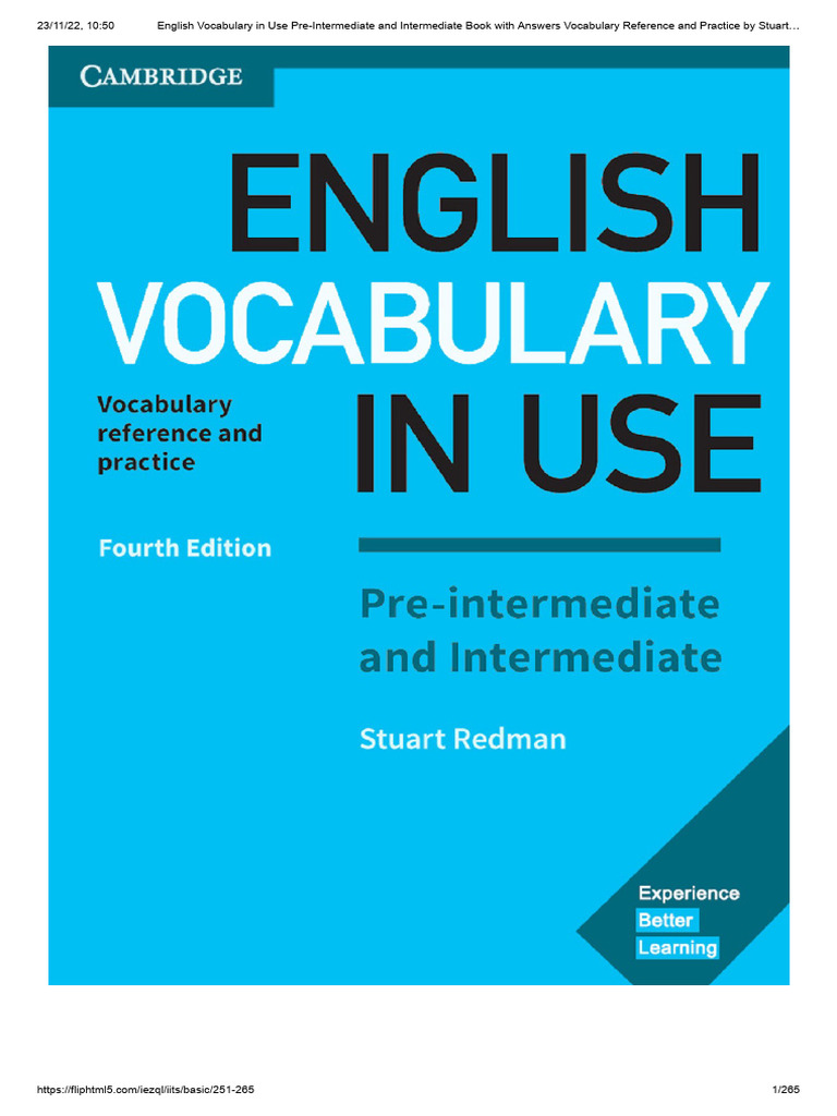 Answer Key English Vocabulary in Use Pre-Intermediate and Intermediate ...