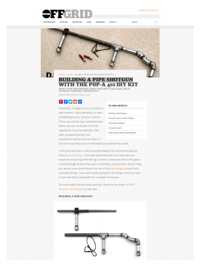 Building A Pipe Shotgun.410 | PDF