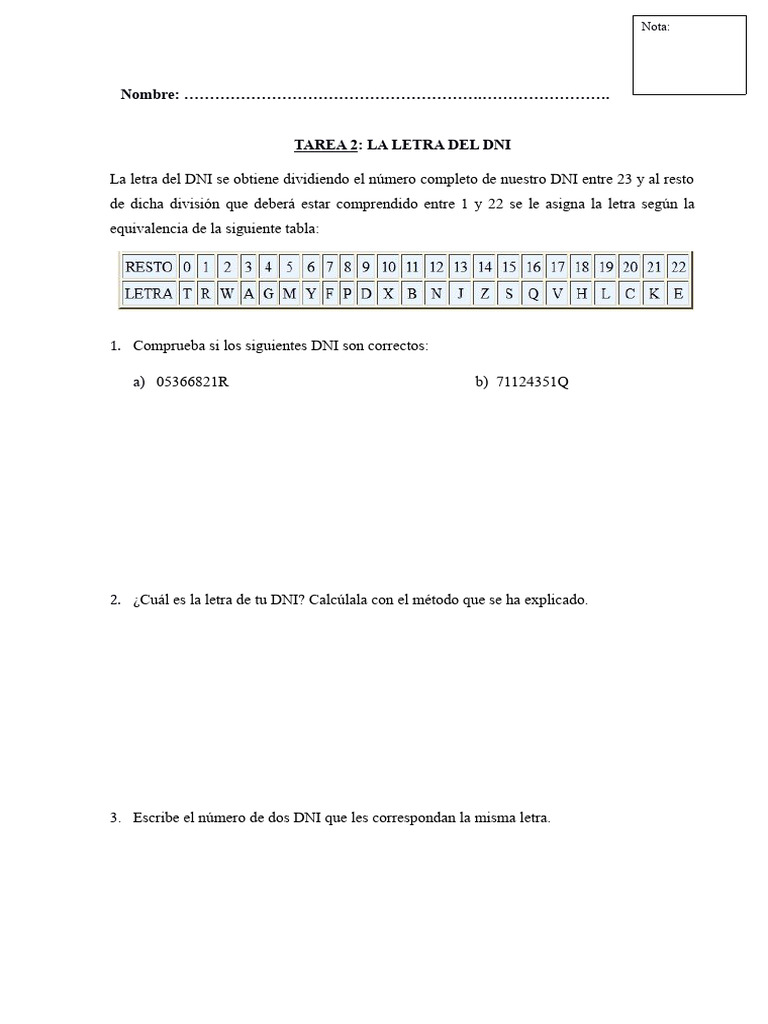 La Letra Del Dni | PDF