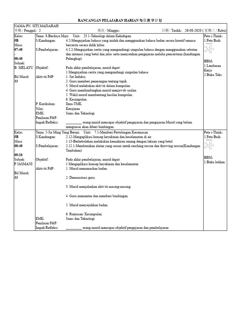 RPH Minggu 33 Cikgu Siti | PDF