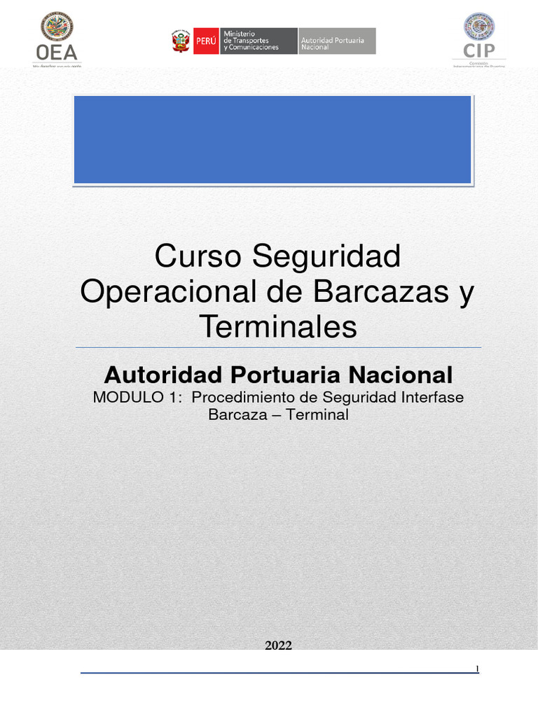 MODULO N°1 - Manual Procedimiento de Seguridad Interfase Buque - Terminal | PDF | Remolcador | Envío