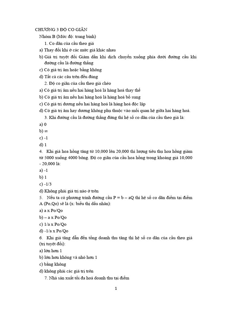 Chương 3 Đ Co Giãn - SV | PDF