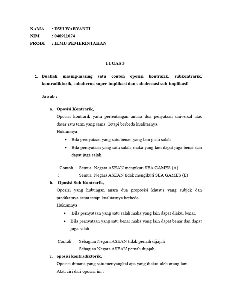 Tugas 3 Logika | PDF