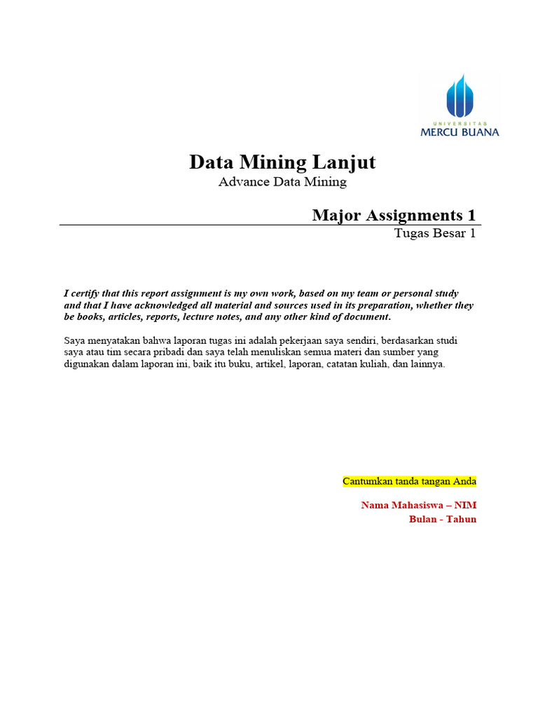 Tugas Besar Data Mining Lanjut | PDF | Komputer