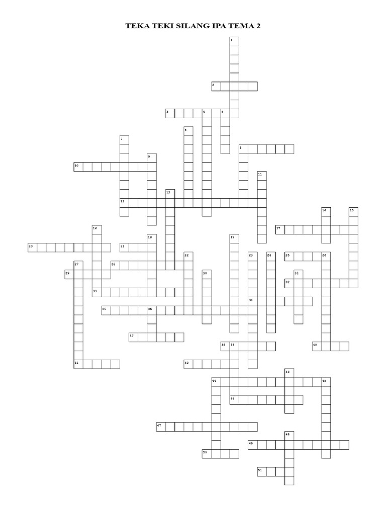 Teka Teki Silang Ipa Tema 2 | PDF