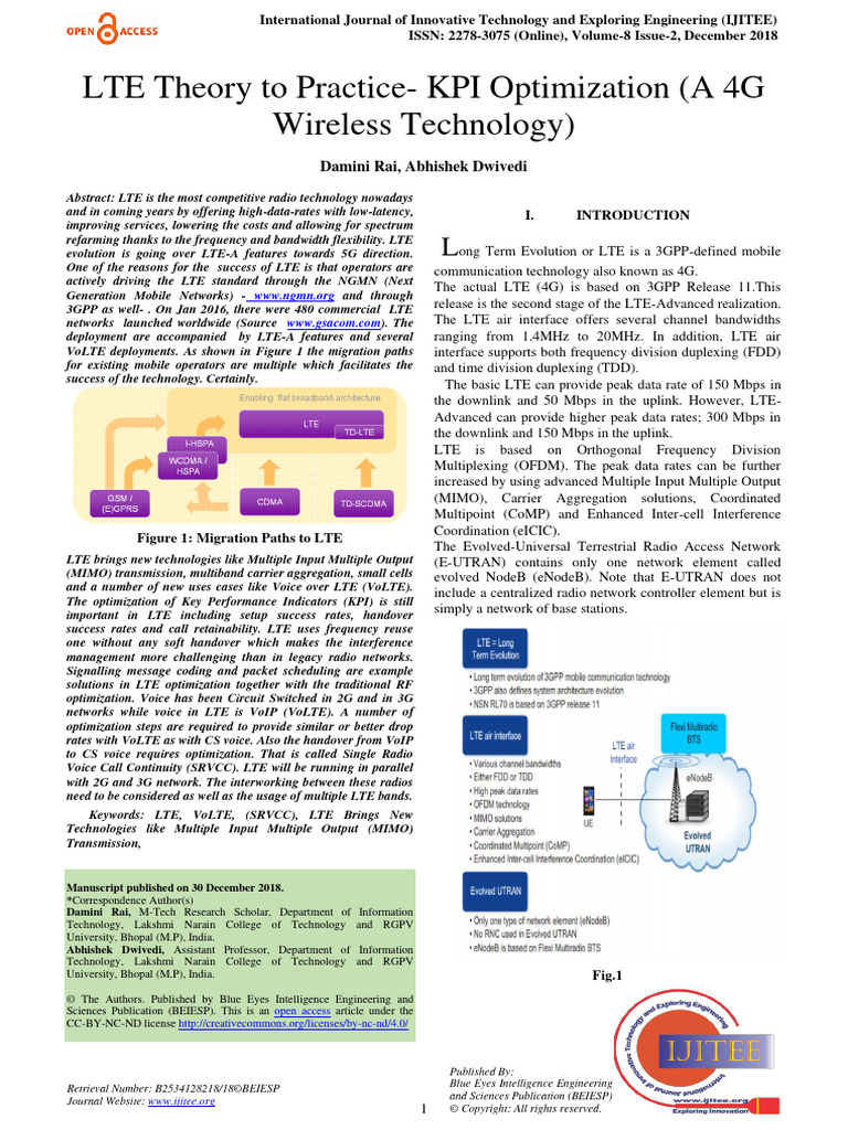 LTE Theory To Practice-KPI Optimization (A 4G Wireless Technology) | PDF