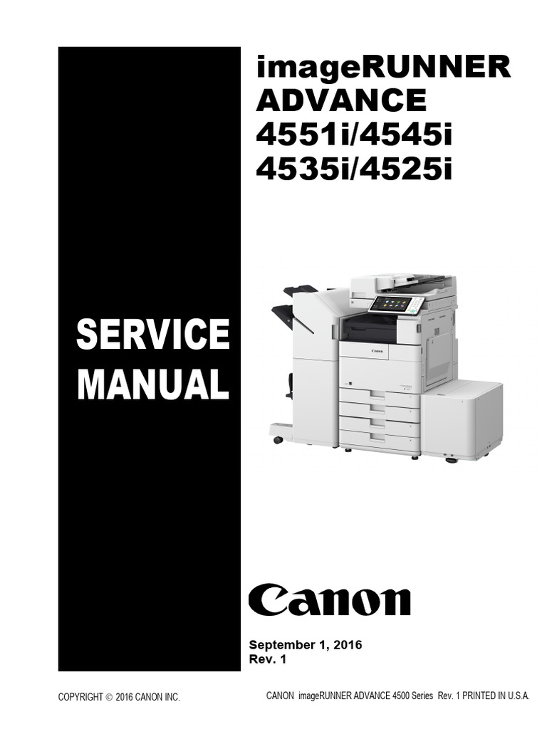 Imagerunner Advance 4500 Series SM Rev1 090116 | PDF | Electronic ...
