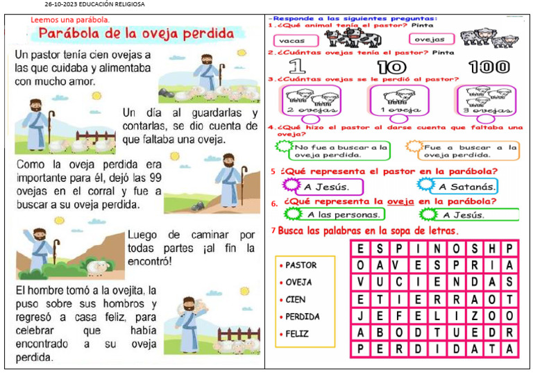 Parabola La Oveja Perdida. | PDF