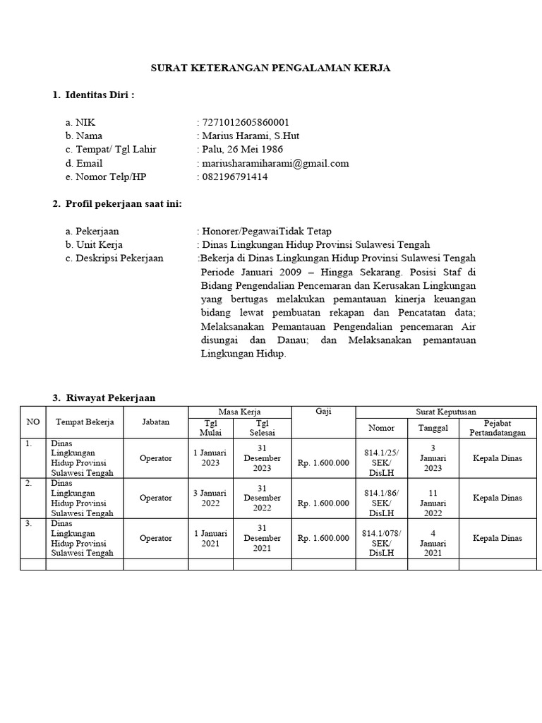 PORTOFOLIO PENGALAMAN KERJA Ratna 2023 | PDF
