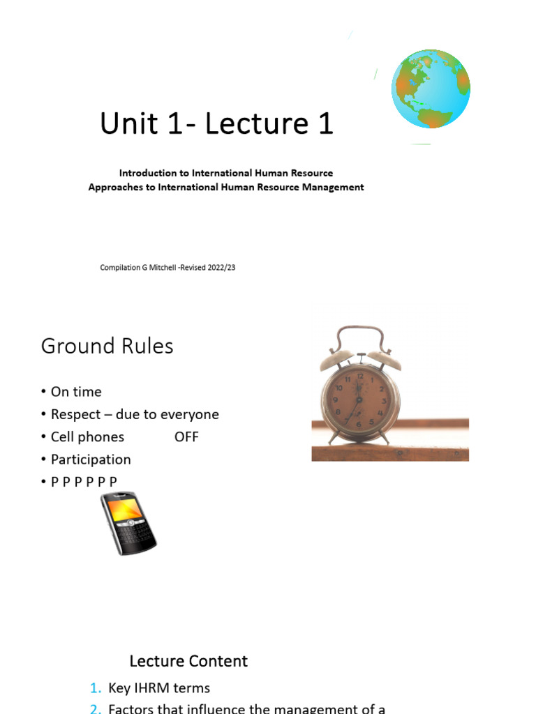HRM3005 - Unit 1 Lecture 1 2023 - 24 | PDF | Human Resource Management | Employment