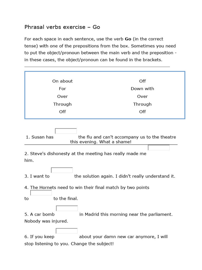 Phrasal Verbs - Go | PDF | Language Arts & Discipline