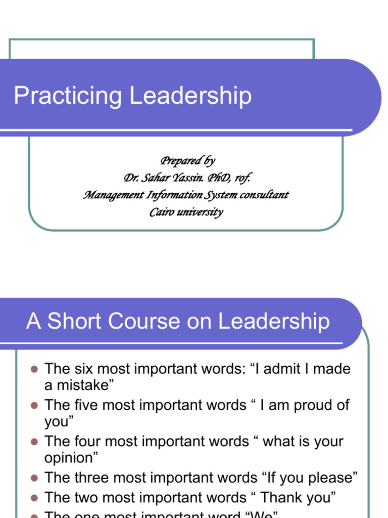 Sy3 - 2 GU Practicing Leadership | PDF | Leadership | Knowledge
