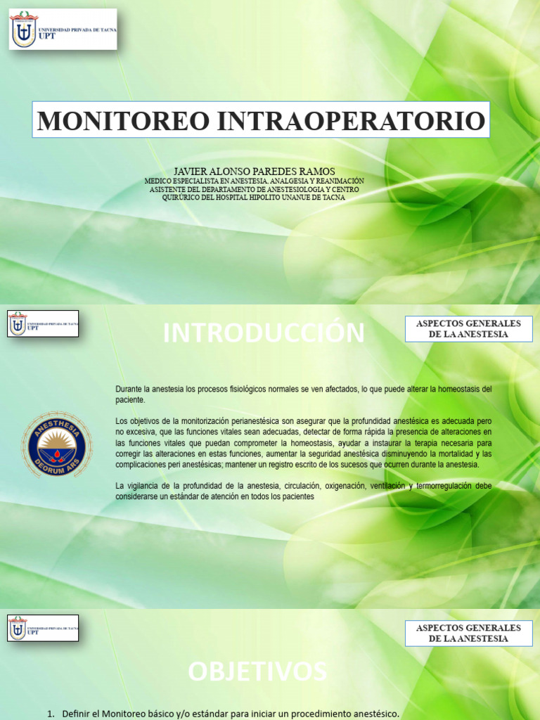 Clase Magistral 02 Monitoreo Intraoperatorio | PDF | Anestesia ...