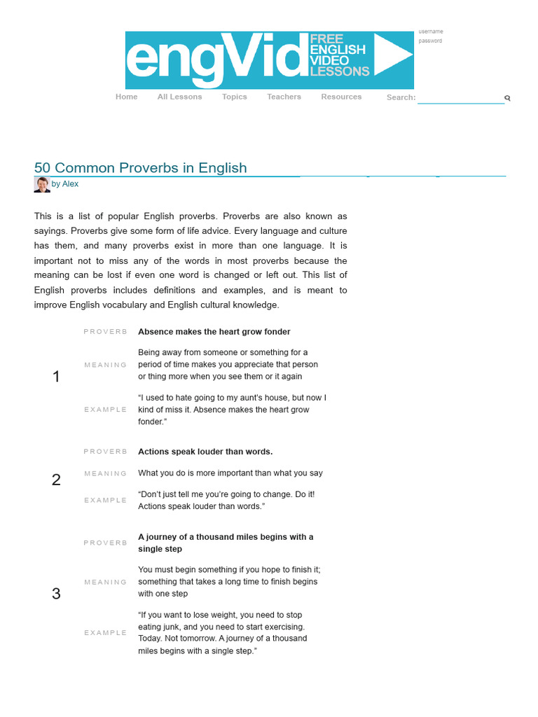 English Proverbs for Learners | PDF | Proverb | English Language