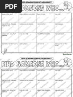 Find Someone Who Worksheet | PDF