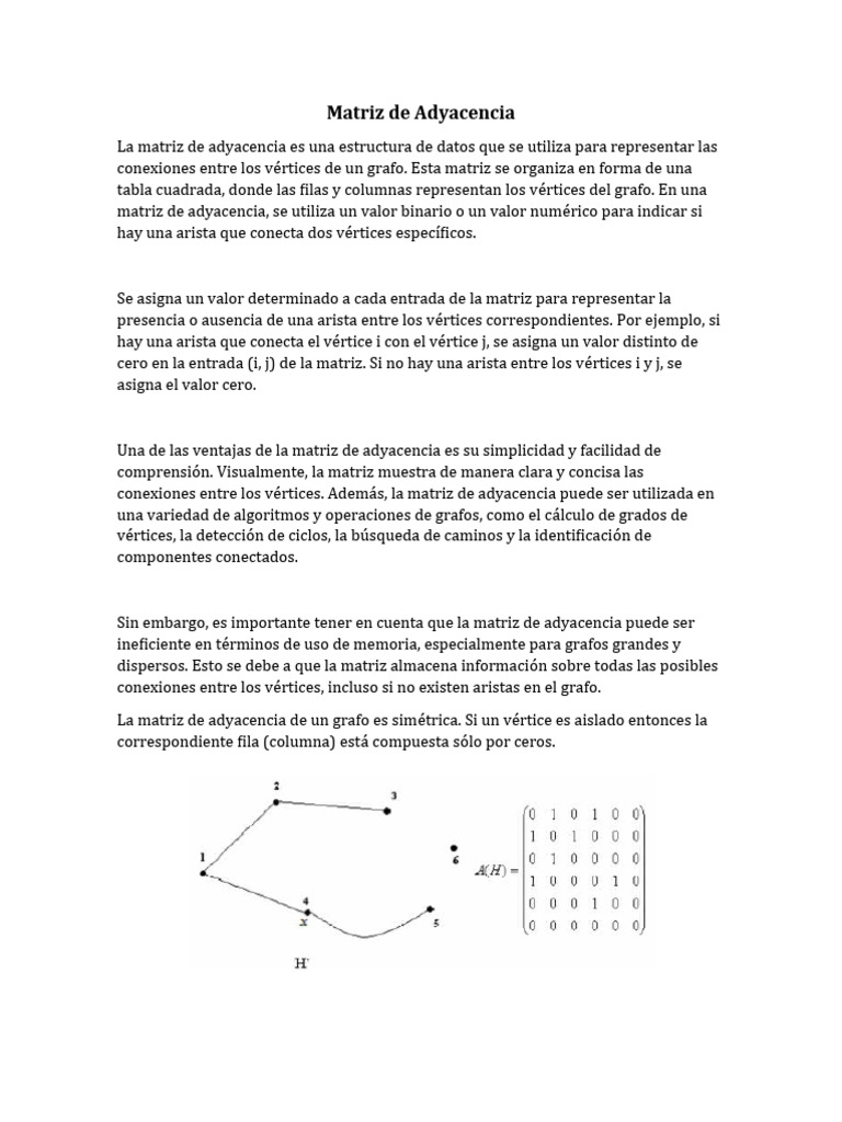 Matriz de Incidencia y Adyacencia T2 | Descargar gratis PDF | Matriz ...