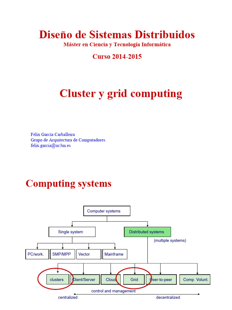 Cluster Grid Pdf Grupo De Computadoras Computación Distribuída 3871