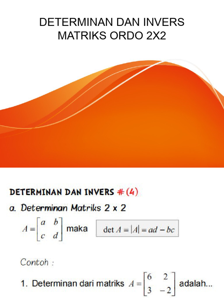 Determinan Dan Invers Matriks 2x2 | PDF