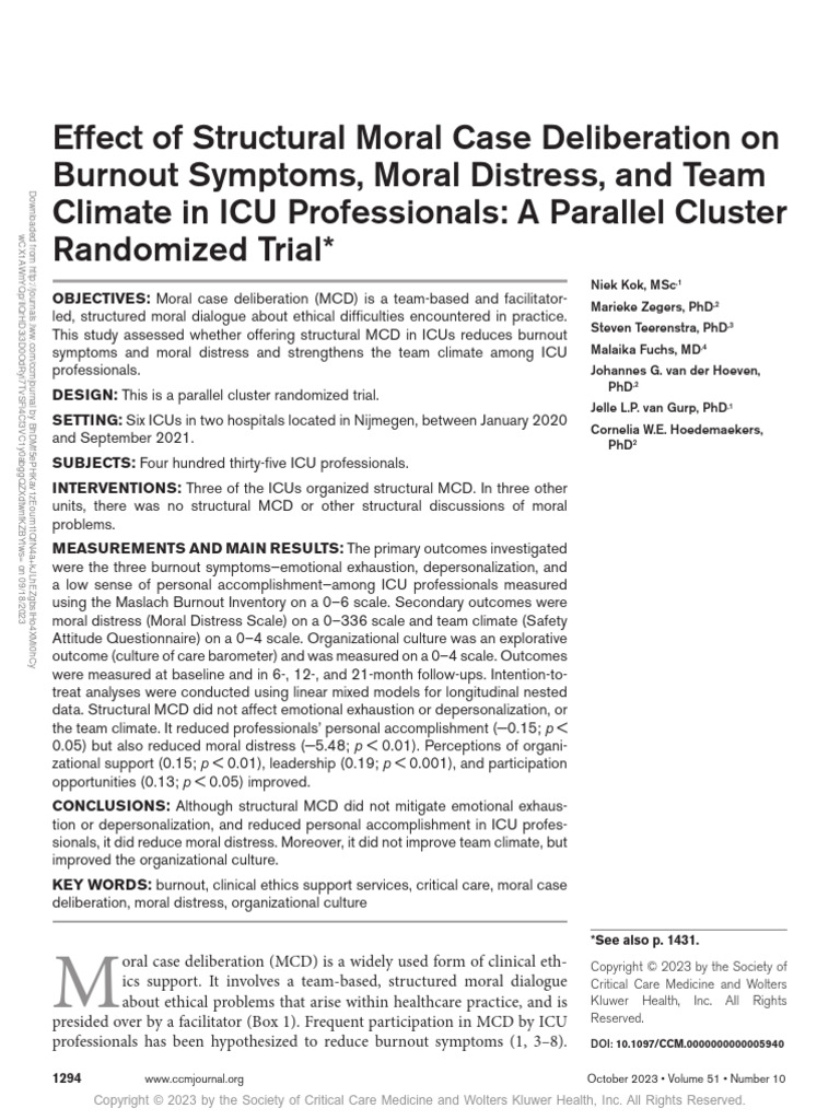 Effect of Structural Moral Case Deliberation On.3 | PDF | Occupational ...