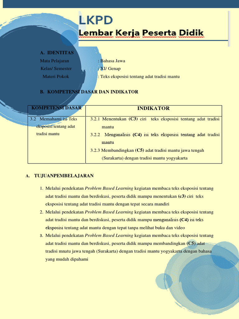 LKPD RPP Adat Mantu | PDF