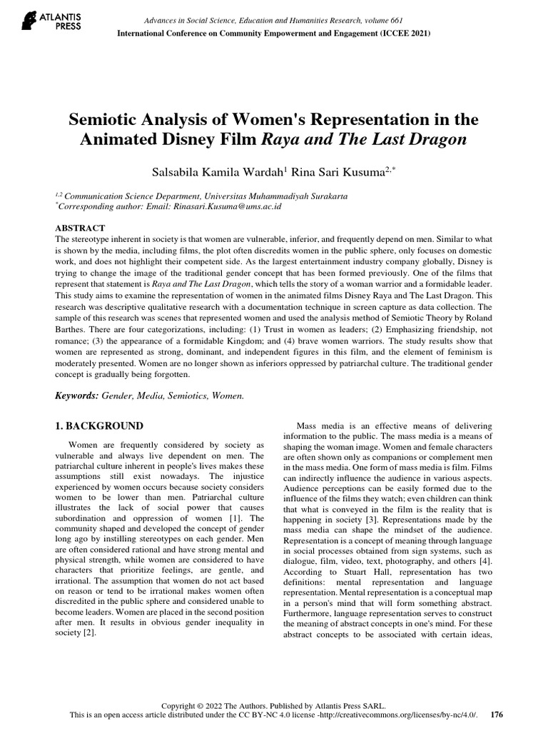 Semiotic Analysis of Women's Representation in The Animated Disney Film ...