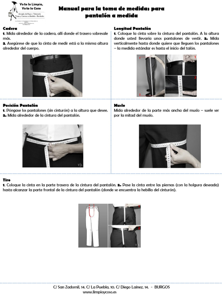 Guía Para Medir Pantalones A Medida Pdf