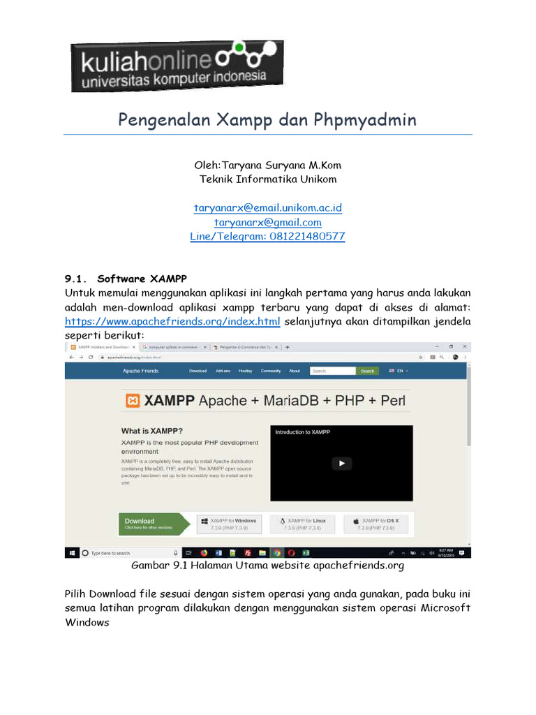 Bab 9 Instalasi Xampp Untuk Apache Webserver Dan Mysql | PDF