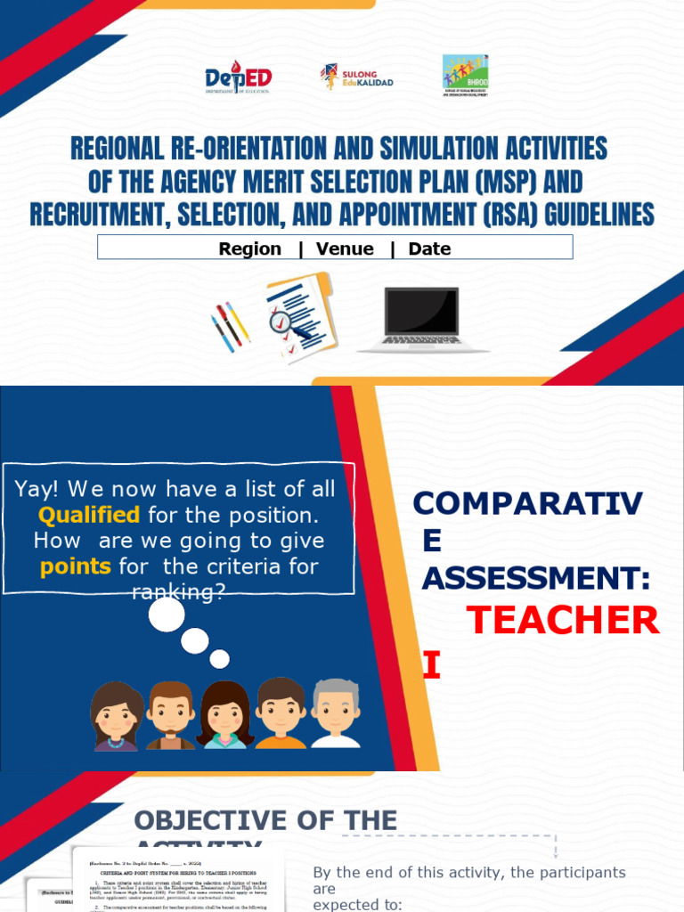Session 4 - Comparative Assessment For Teacher I | PDF | Teachers ...