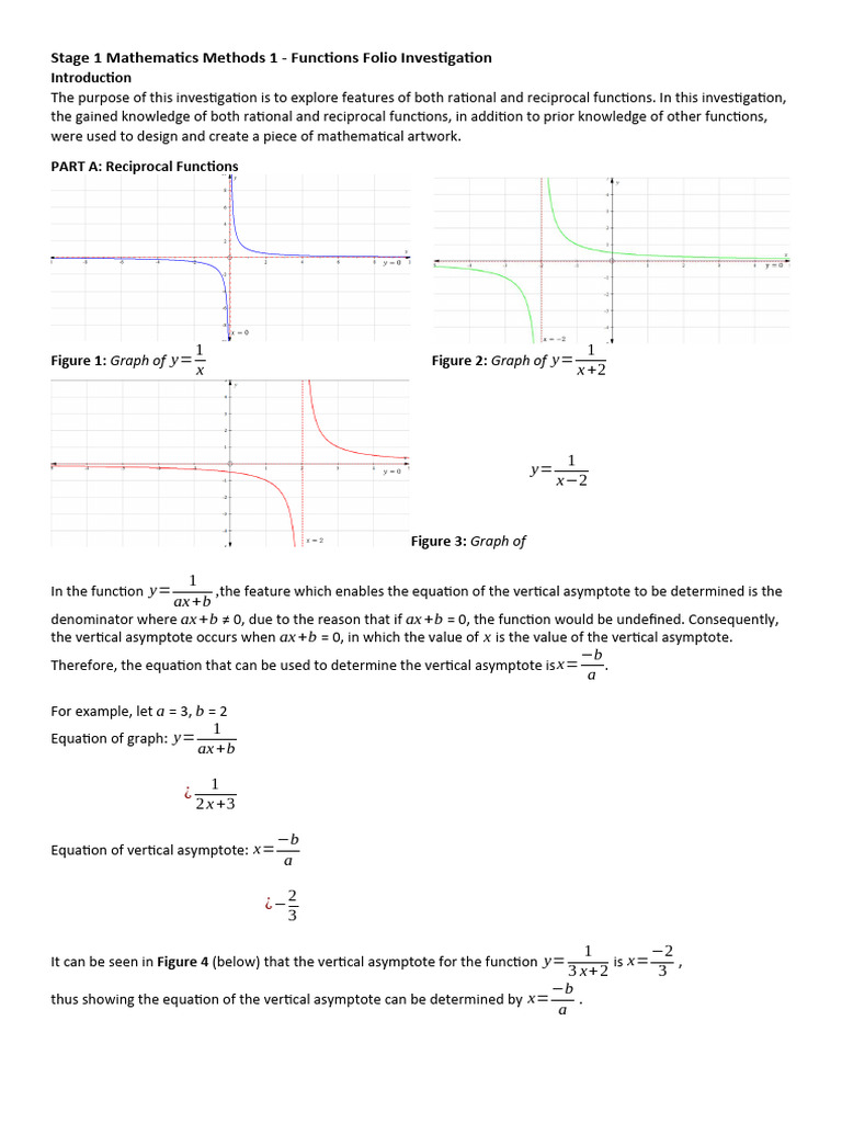 Functions Investigation | PDF | Asymptote | Function (Mathematics)